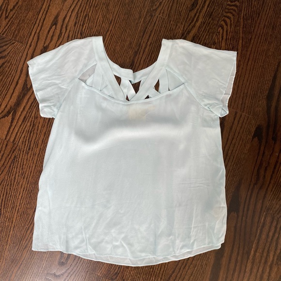 Maeve | Tops | New Anthropologie Maeve Lattice Neckline Tri Cut Blouse ...